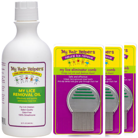 My Dimethicone Oil and Lice Comb Kit | 32oz | For 3-5 Kids – My Hair ...